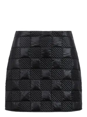 Moncler Quilted Checkered Mini Skirt - Black