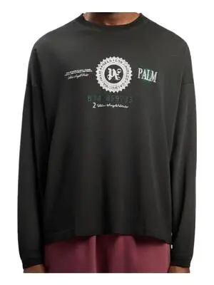 Palm Angels Dollar-graphic Long-sleeve T-shirt - Black