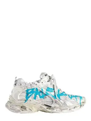 Balenciaga Balenciaga Logo Printed Lace-Up Sneakers White/blue