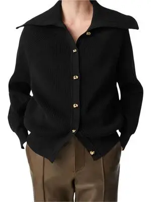 Bottega Veneta Buttoned Long Sleeve Cardigan - Black