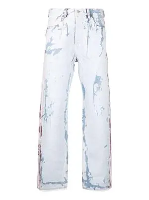 DIESEL® Peel-off Effect Stripe Detailed Jeans - White