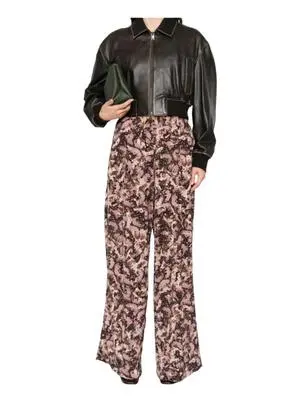 Dries Van Noten High-rise Graphic Wide-leg Trousers - Multicolor