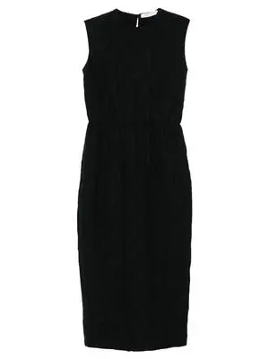 Harris Wharf London Crinkled Midi Dress - Black