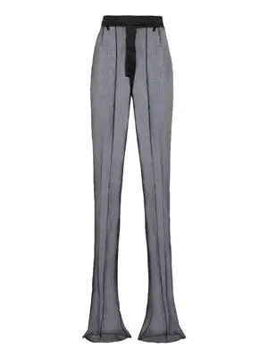 Prada Organza Flared Trousers - Black