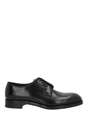 Prada Almond Toe Lace-up Shoes - Black