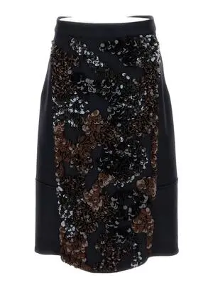 Plan C Sequin-embellished Midi Skirt - Blue