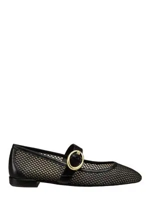 STUART WEITZMAN Stuart Weitzman Square-Toe Ballet Flats With Adjustable Buckle