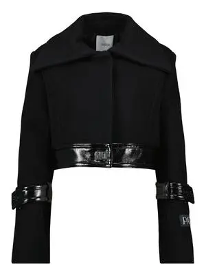 PATOU Patou Cropped Coat With Patent Leather Belt
