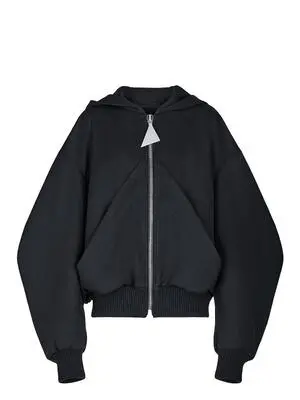 Attico Zip-up Hooded Bomber Jacket - Black
