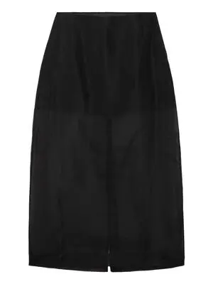 THE FRANKIE SHOP Peri Sheer Midi Skirt - Black