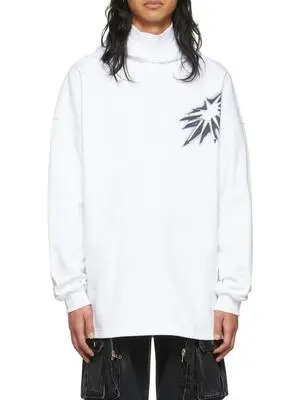 We11Done Logo Hooded Sweater - White