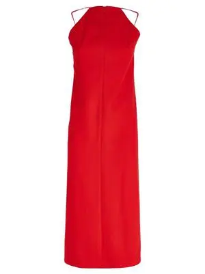 Proenza Schouler Square Neck Trumpet Hem Maxi Dress - Red