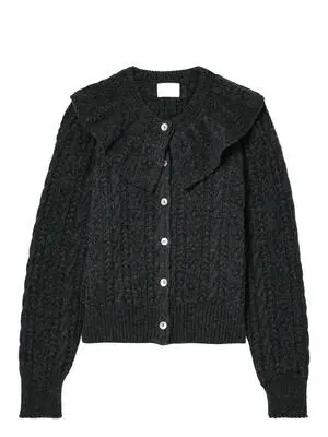 DÔEN DOEN Long-Sleeved Cardigan With Ruffled Collar