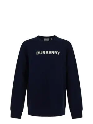 Burberry Logo Printed Crewneck Sweatshirt - Black