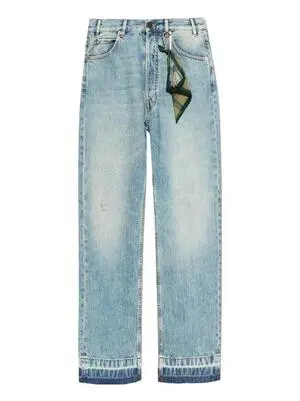 DARKPARK Belt Loop Denim Trousers With Logo Patch - No