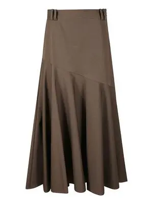 P.a.r.o.s.h Belted Pleated Hem Skirt - Brown