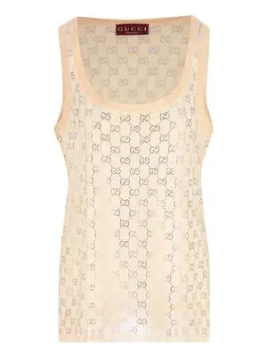 GUCCI Gucci Monogrammed Embellished Tank Top