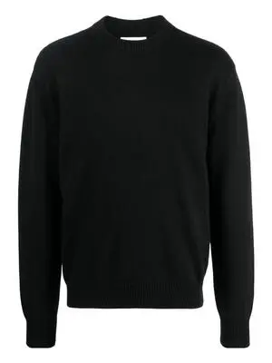 JIL SANDER Crew Neck Knitted Jumper - Black