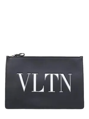 Valentino Garavani Vltn Logo Clutch - Black