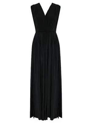 Max Mara Walter V-neck Sleeveless Maxi Dress - Black