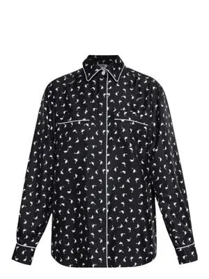 Moschino Print Satin Shirt - Black