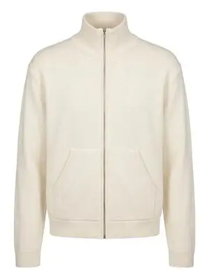 Gucci Wool Cashmere Piquet Knit Zip Jacket - White