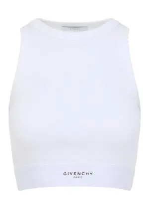 Givenchy Cropped Logo Tank Top - White