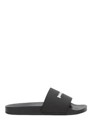 Palm Angels Logo Embossed Slides - Black