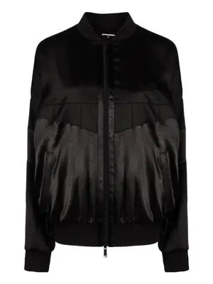Dsquared2 Shine-effect Zipped Bomber Jacket - Black