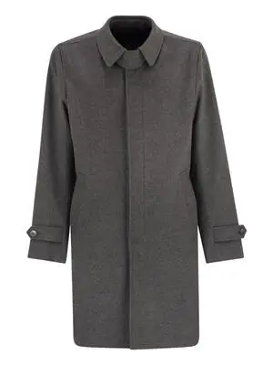 Herno Single Breasted Long Coat - Black