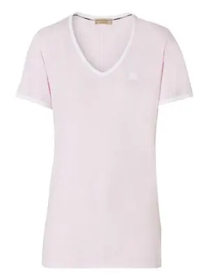 Burberry Logo V-neck T-shirt - Pink