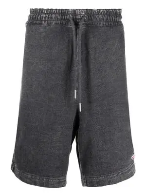 DIESEL® Logo Patch Drawstring Shorts - Black