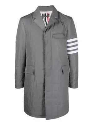 Thom Browne Padded Tailored Coat With Signature Stripes - Medium Gray