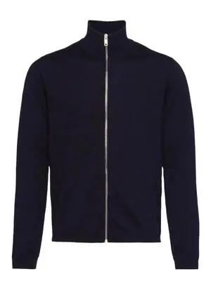 Prada Wool Zip-up Cardigan - Blue