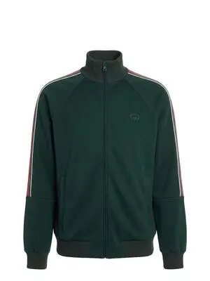 Gucci Zip-up Track Jacket With Web Detail - Black