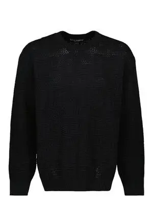Dolce & Gabbana Logo Jacquard Drop Shoulder Jumper - Black