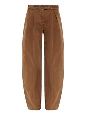 Blumarine Pleated Belted Trousers - Brown