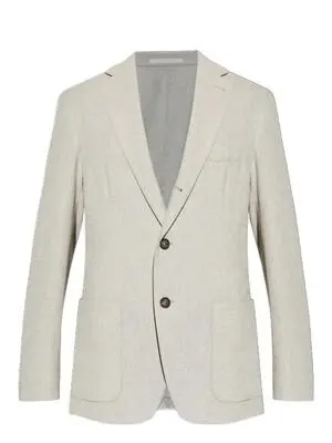 Eleventy Single-breasted Wool Jacket - White