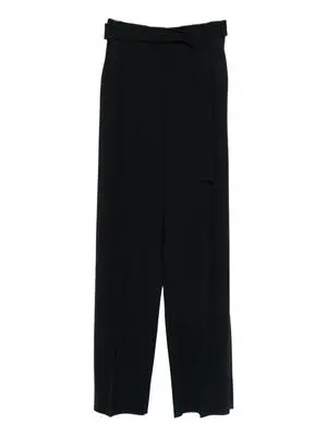 Emporio Armani Pleated Detailed Straight Leg Trousers - Black