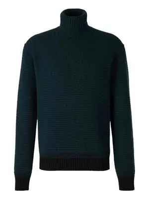 Zegna Long Sleeve High Neck Jumper - Dark Green