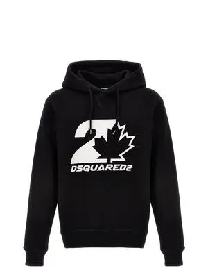 Dsquared2 Logo-printed Drawstring Hoodie - Black