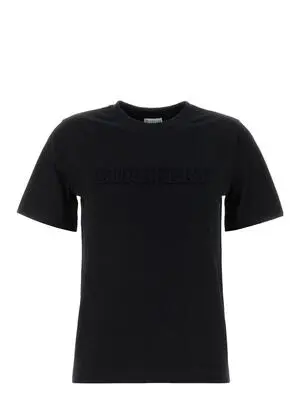 Burberry Logo Embroidered T-shirt - Black