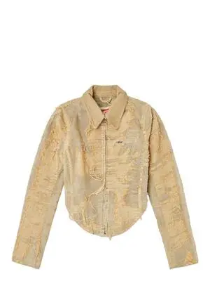 DIESEL® Cropped Distressed Jacket - Light Brown