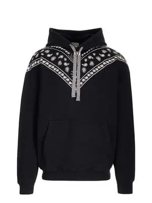 MARCELO BURLON COUNTY OF MILAN Bandana Printed Drawstring Hoodie - Black