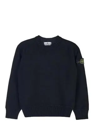Stone Island Logo-patch Crew Neck Jumper - Black