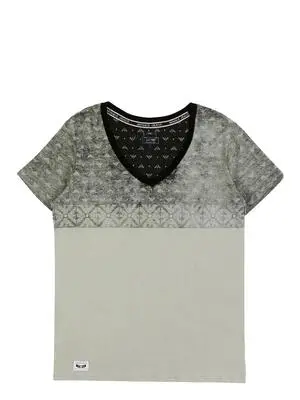 Emporio Armani V-collar Short-sleeved T-shirt - Gray