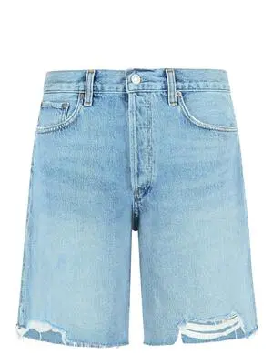 AGOLDE Agolde Indra Distressed Denim Shorts Blue
