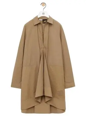 Loewe Trapezoidal Cotton Blend Tunic Dress - Brown