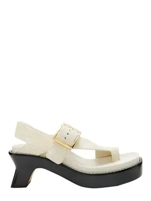 Loewe Open-toe High-heeled Sandals With Adjustable Buckle - Black