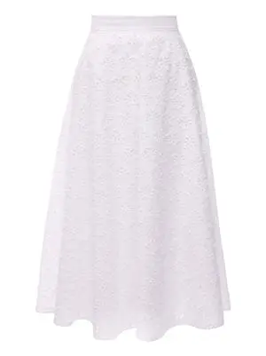 Valentino Garavani Embroidered Floral A-line Skirt - White